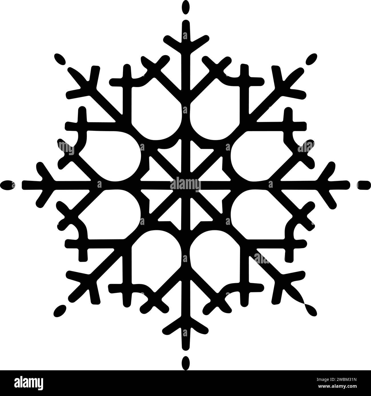 snowflakes thin line icon. simple snowflake, for report, presentation ...