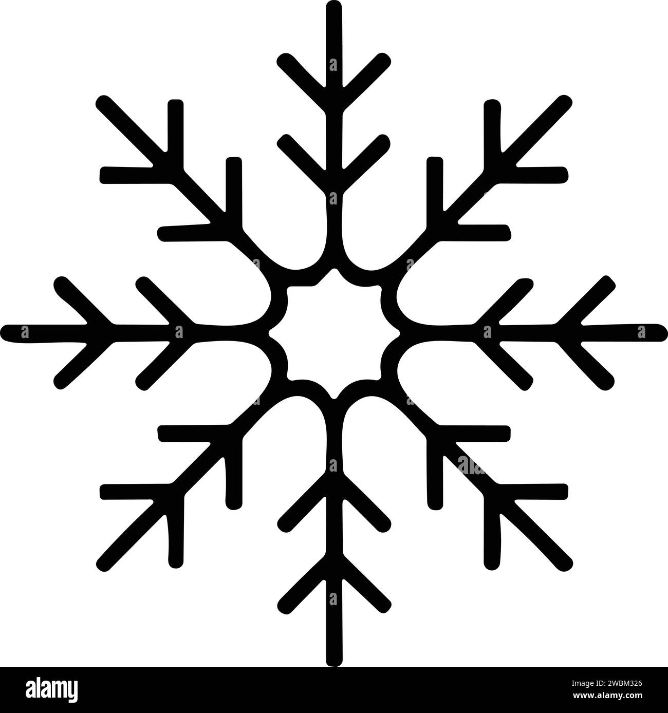 snowflakes thin line icon. simple snowflake, for report, presentation ...