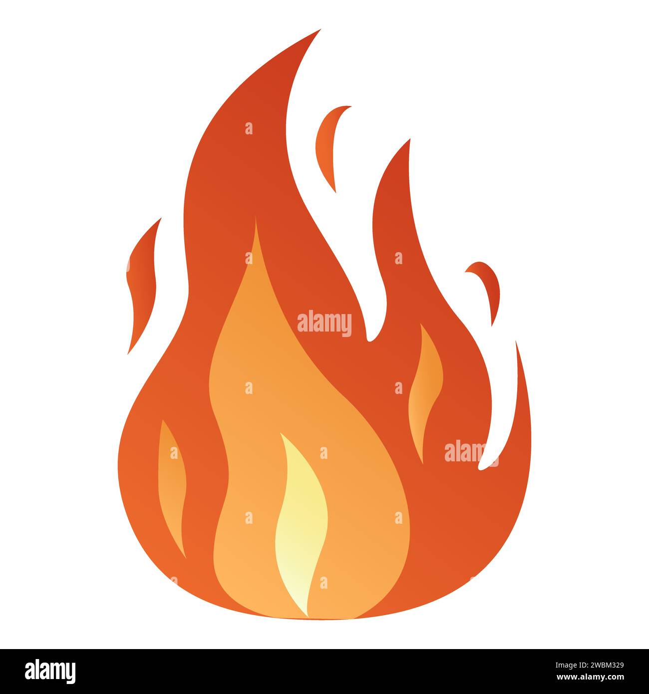 Fire flames. Cartoon campfire, bright fireball, heat wildfire and red ...