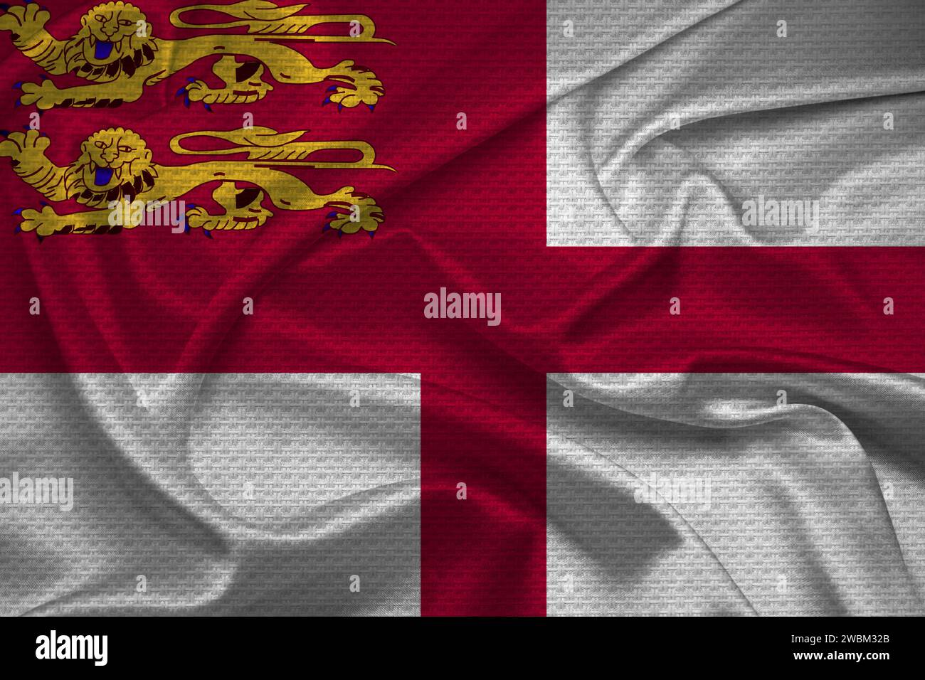 Flag of Sark, Fabric flag of Sark. Sark National Flag, Fabric and ...