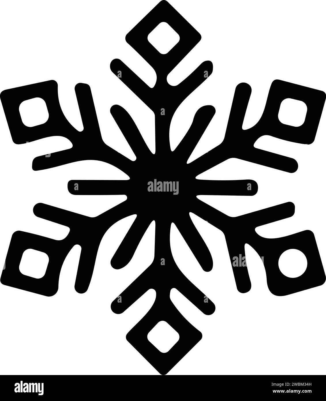 snowflakes thin line icon. simple snowflake, for report, presentation ...