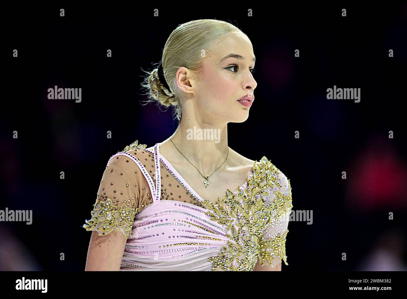 Kimmy REPOND (SUI), during Women Short Program, at the ISU European Figure Skating Championships ...