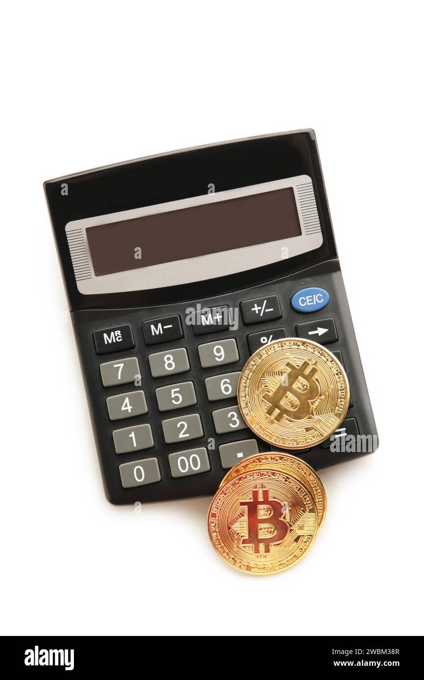 Bitcoin coin cash calculator Cut Out Stock Images & Pictures - Alamy