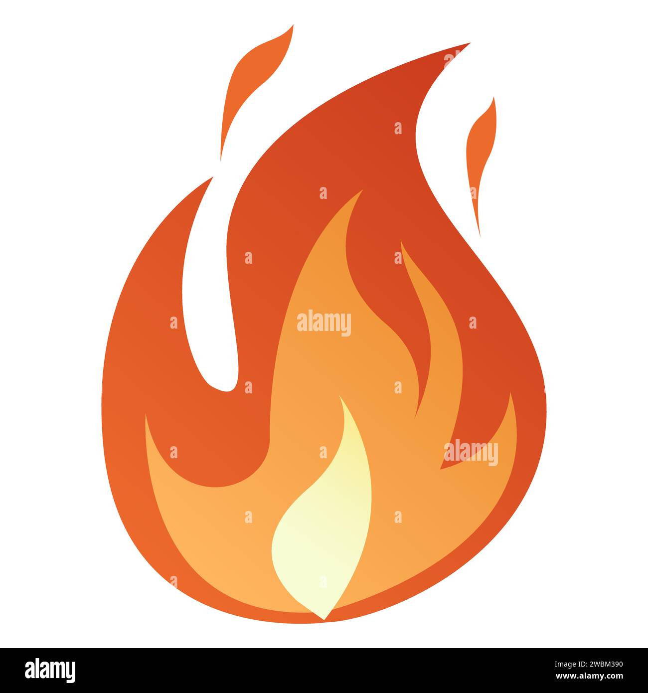 Fire flames. Cartoon campfire, bright fireball, heat wildfire and red ...