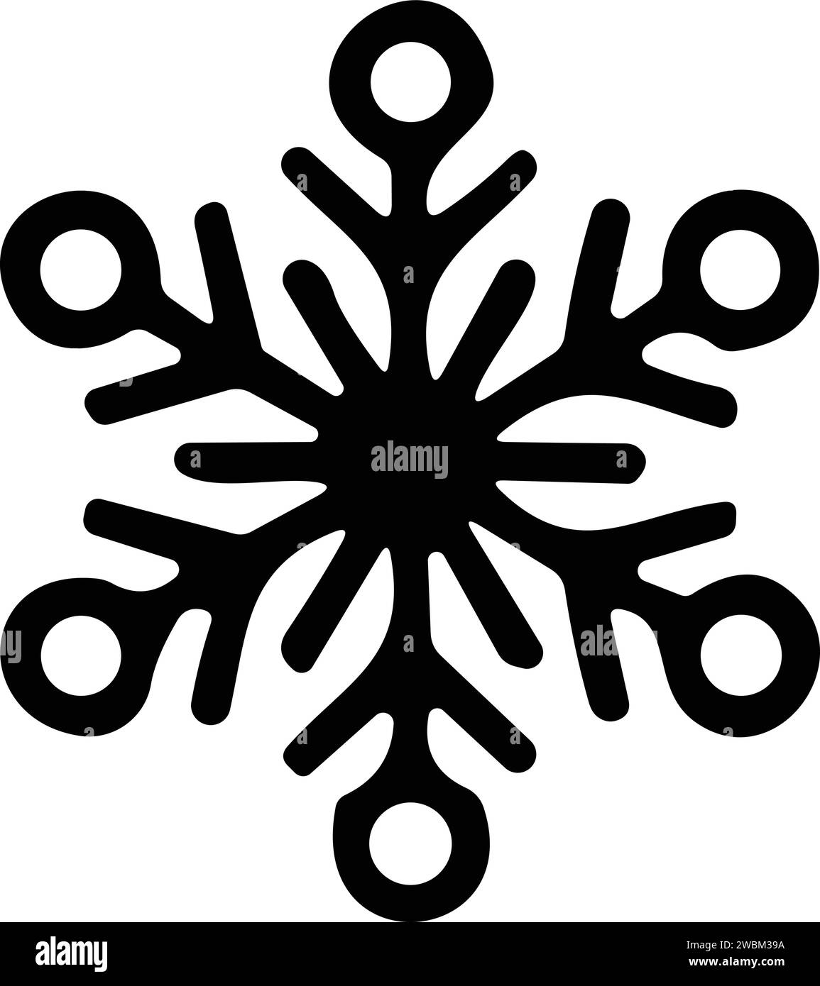 snowflakes thin line icon. simple snowflake, for report, presentation ...