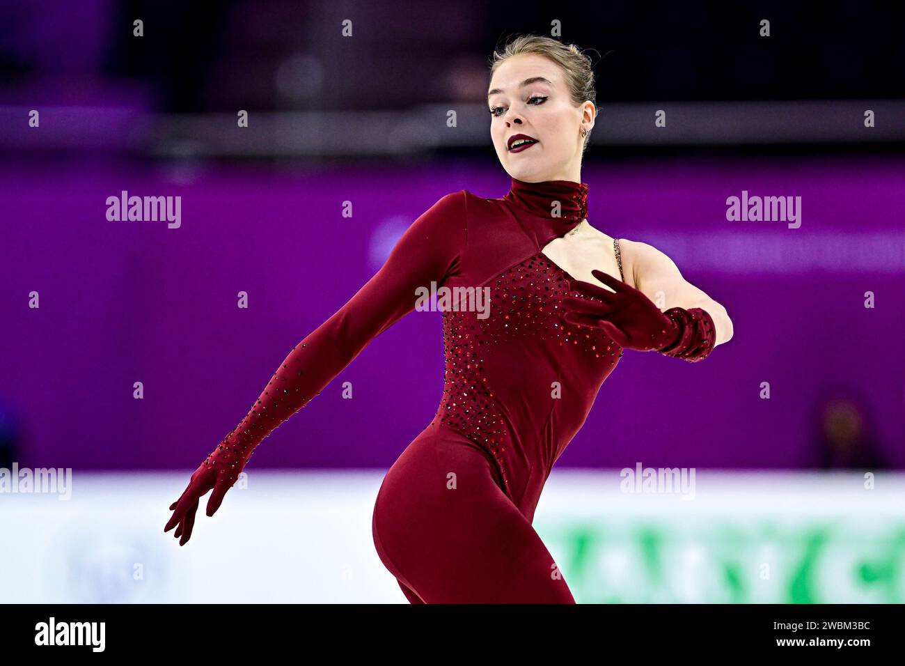 Anastasiia GUBANOVA (GEO), during Women Short Program, at the ISU ...