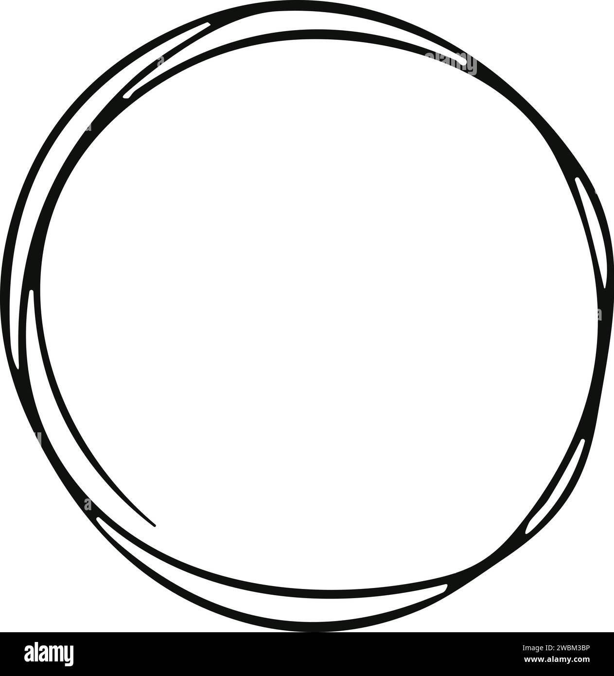 Hand drawn circle line sketch. Vector circular scribble doodle round ...