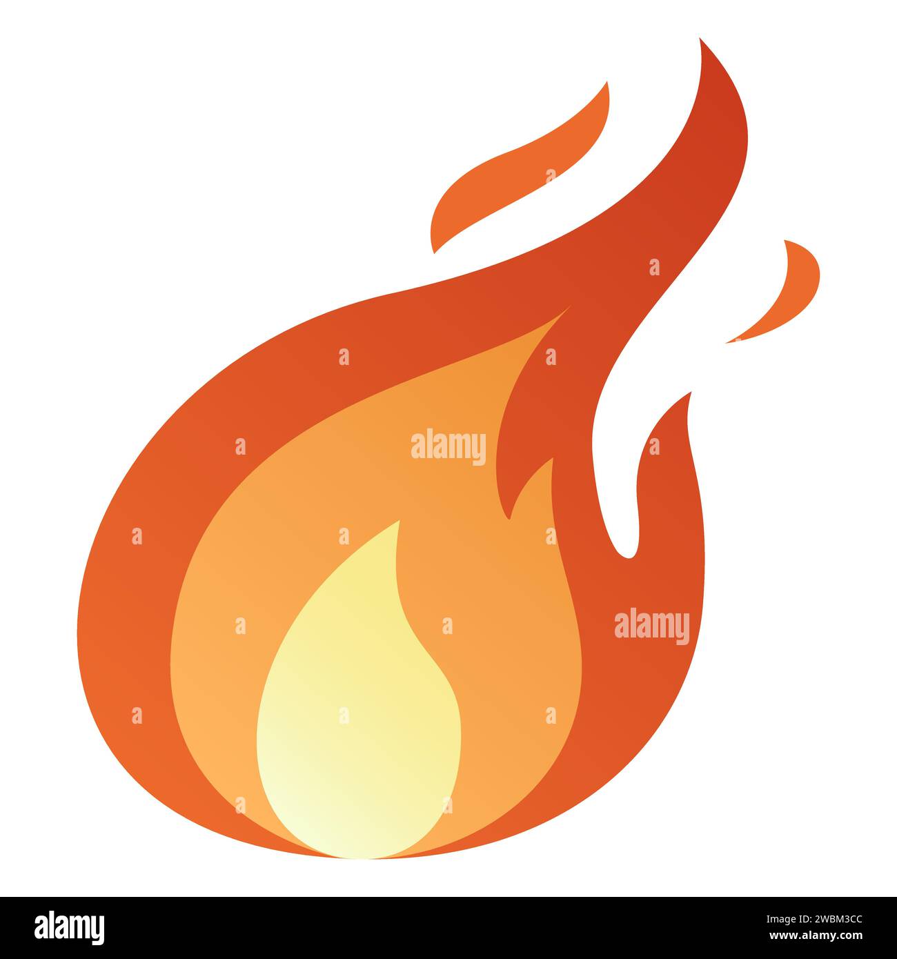 Fire flames. Cartoon campfire, bright fireball, heat wildfire and red ...