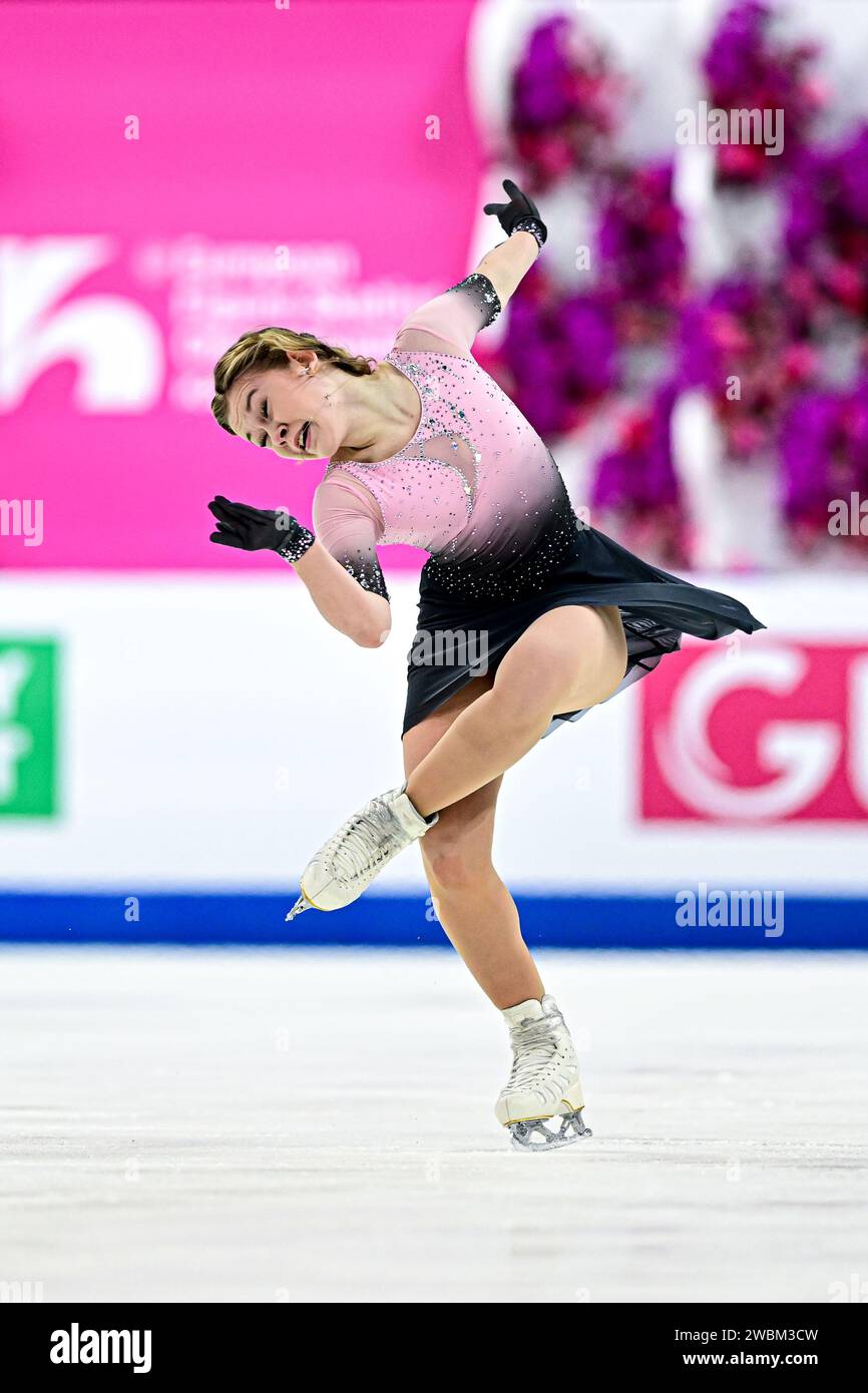 Ekaterina KURAKOVA (POL), during Women Short Program, at the ISU European Figure Skating ...