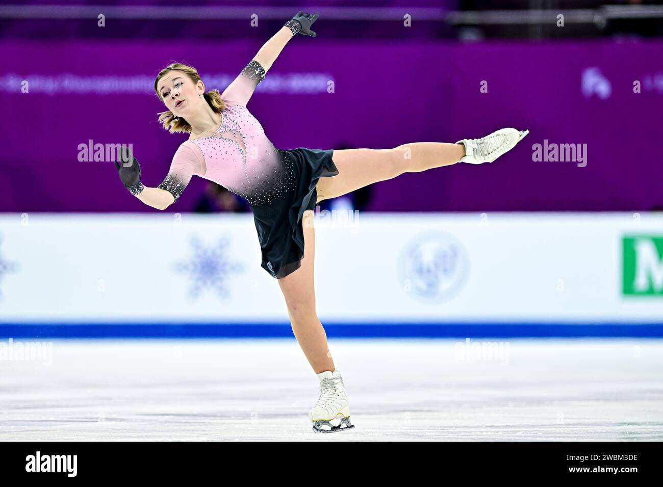 Ekaterina KURAKOVA (POL), during Women Short Program, at the ISU European Figure Skating ...