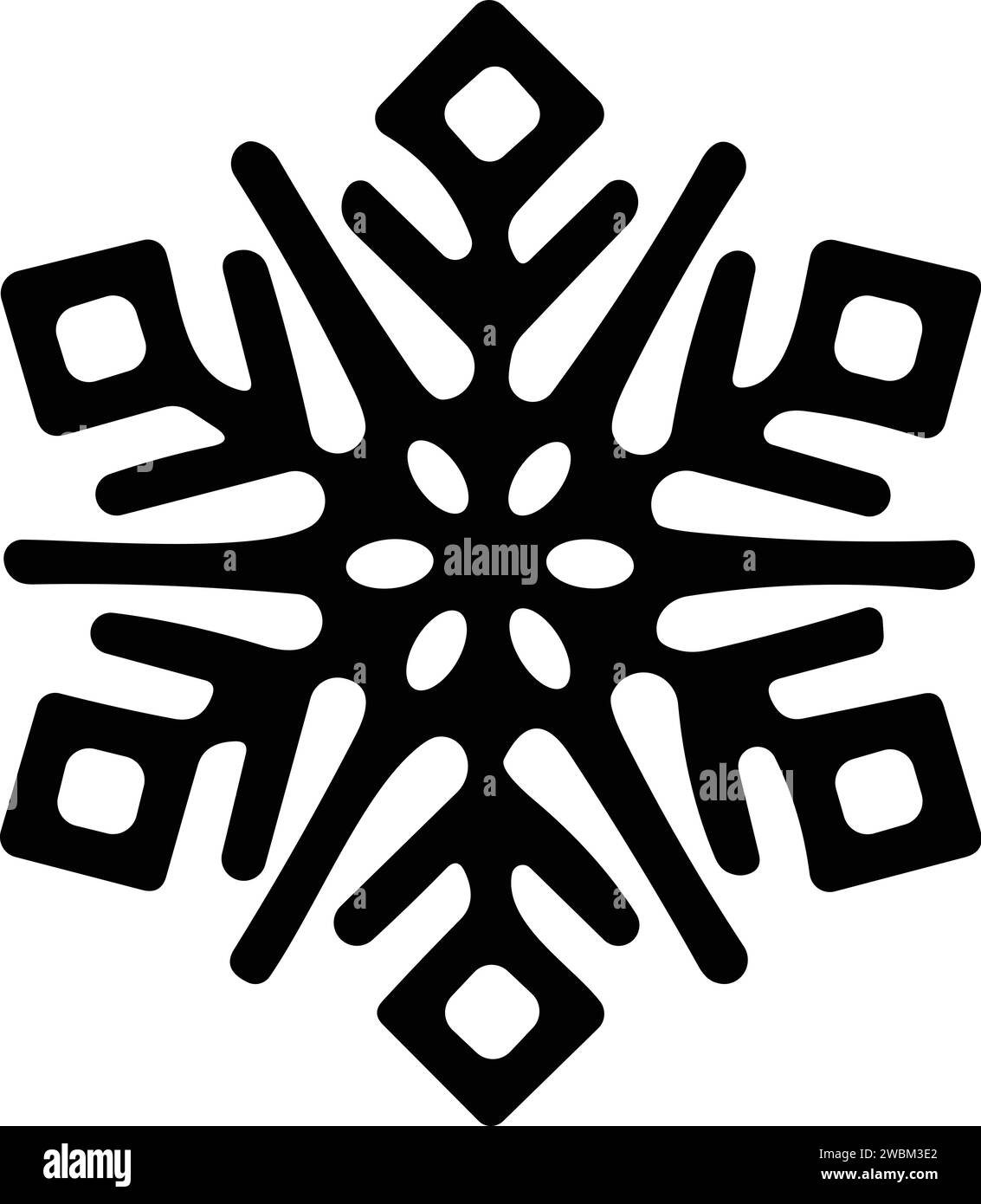 snowflakes thin line icon. simple snowflake, for report, presentation ...