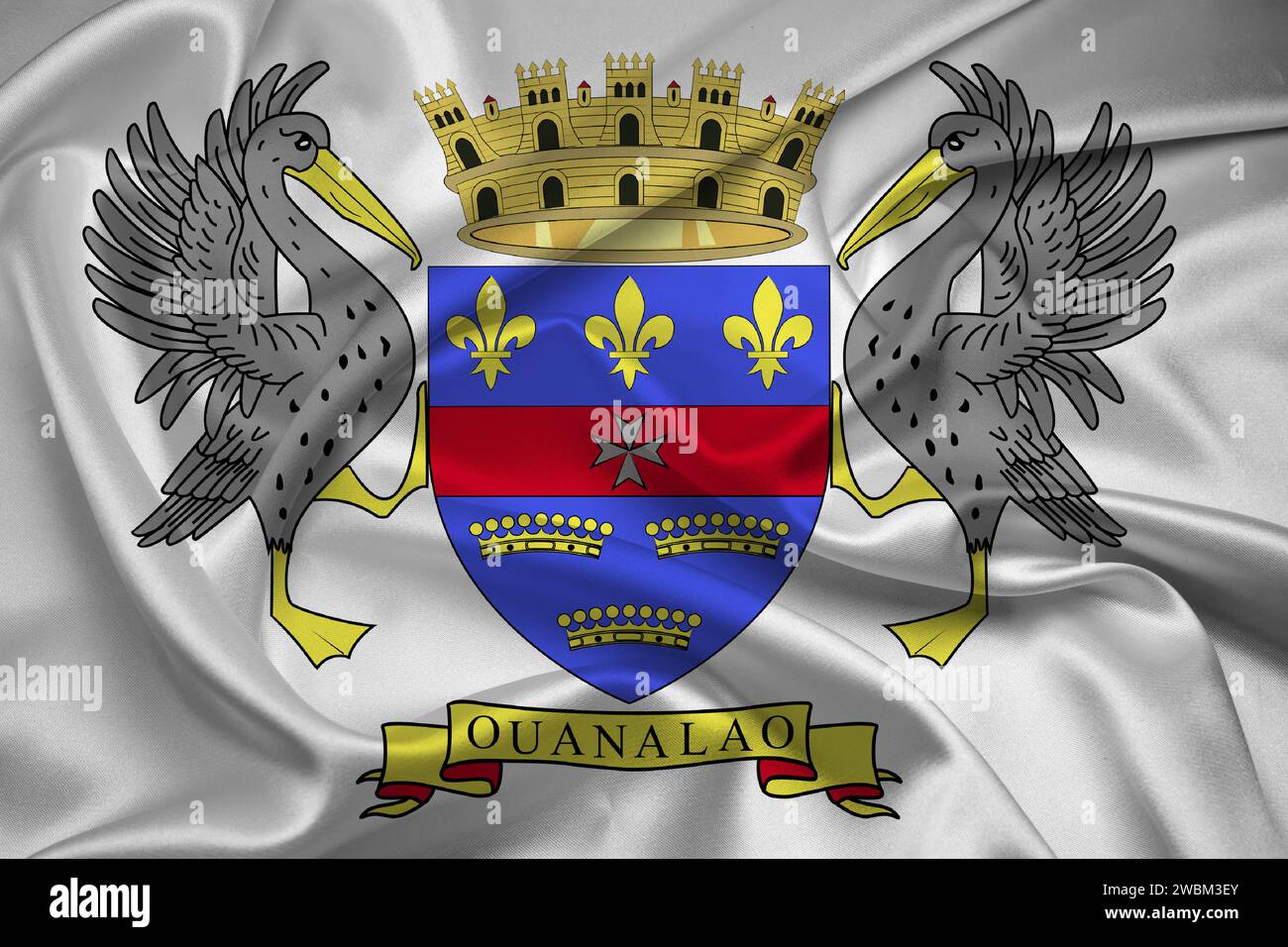Flag of Saint Barthelemy, Fabric flag of Saint Barthelemy. Saint ...