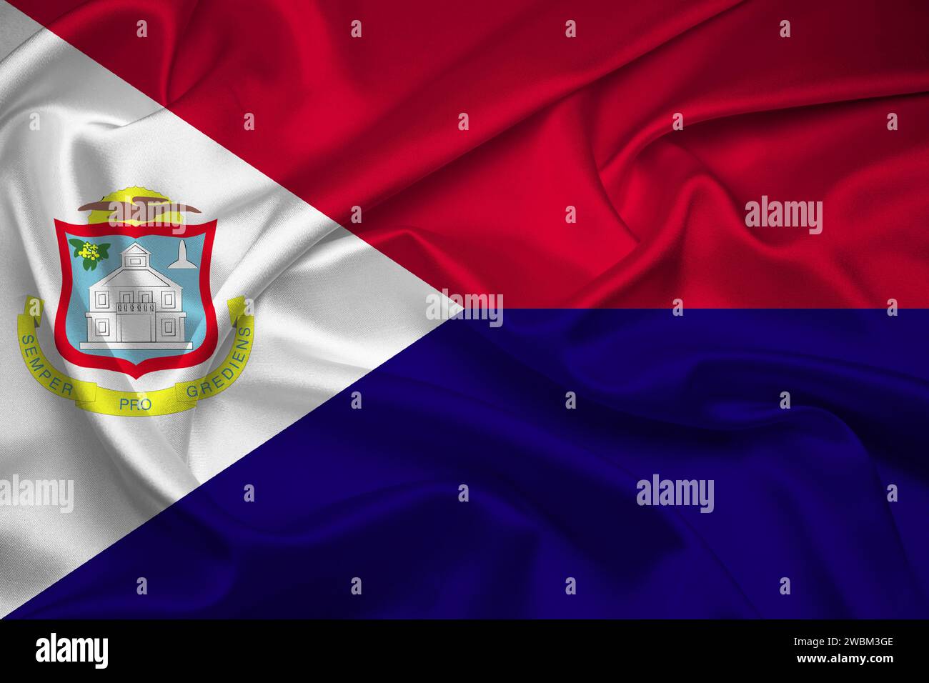 Flag of Saint Martin, Fabric flag of Saint Martin. Saint Martin ...