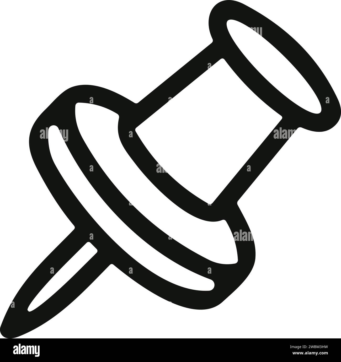 Push pin icon. Thumbtack for note attach . Paperclip symbol. Pushpin ...