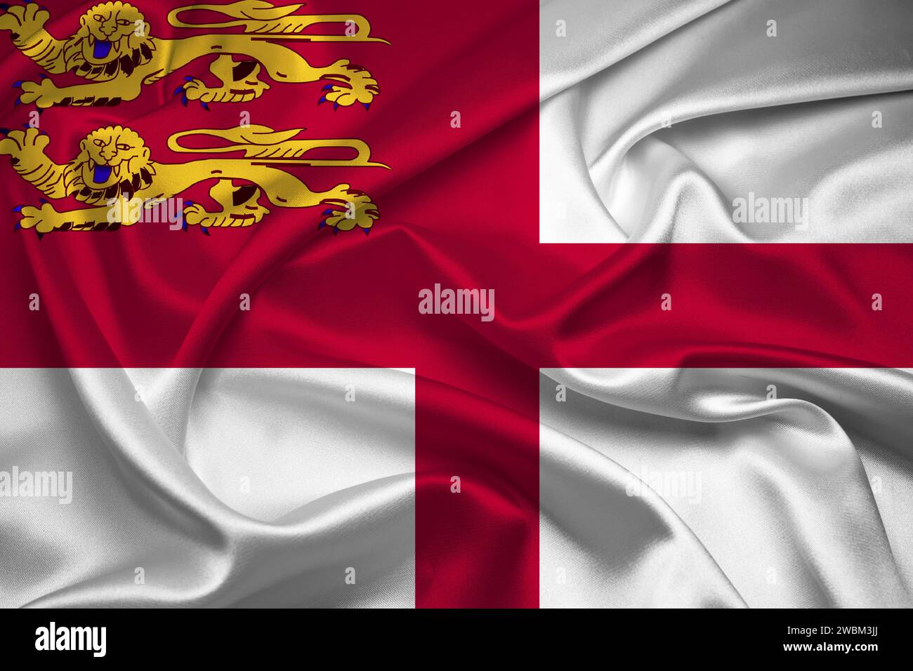 Flag of Sark, Fabric flag of Sark. Sark National Flag, Fabric and ...