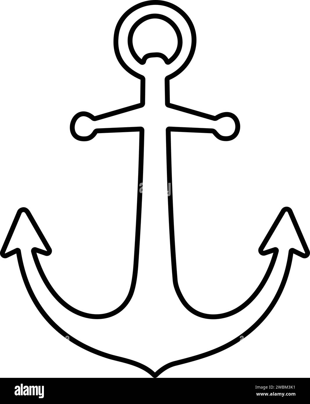 Anchor icon. Anchor in sea. Nautical symbol. Simple anchor line style ...