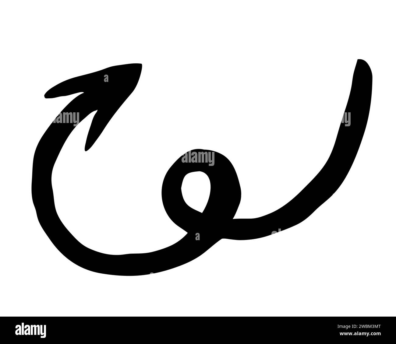 Hand painted arrow drawn with ink brush isolated on white background ...