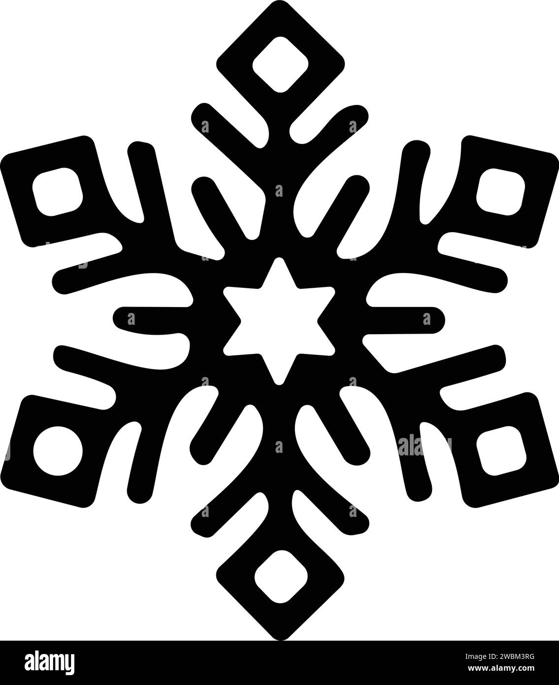 snowflakes thin line icon. simple snowflake, for report, presentation ...