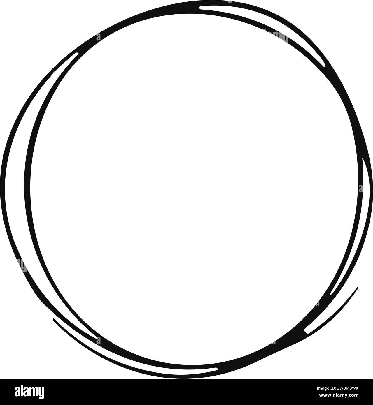 Hand drawn circle line sketch. Vector circular scribble doodle round ...