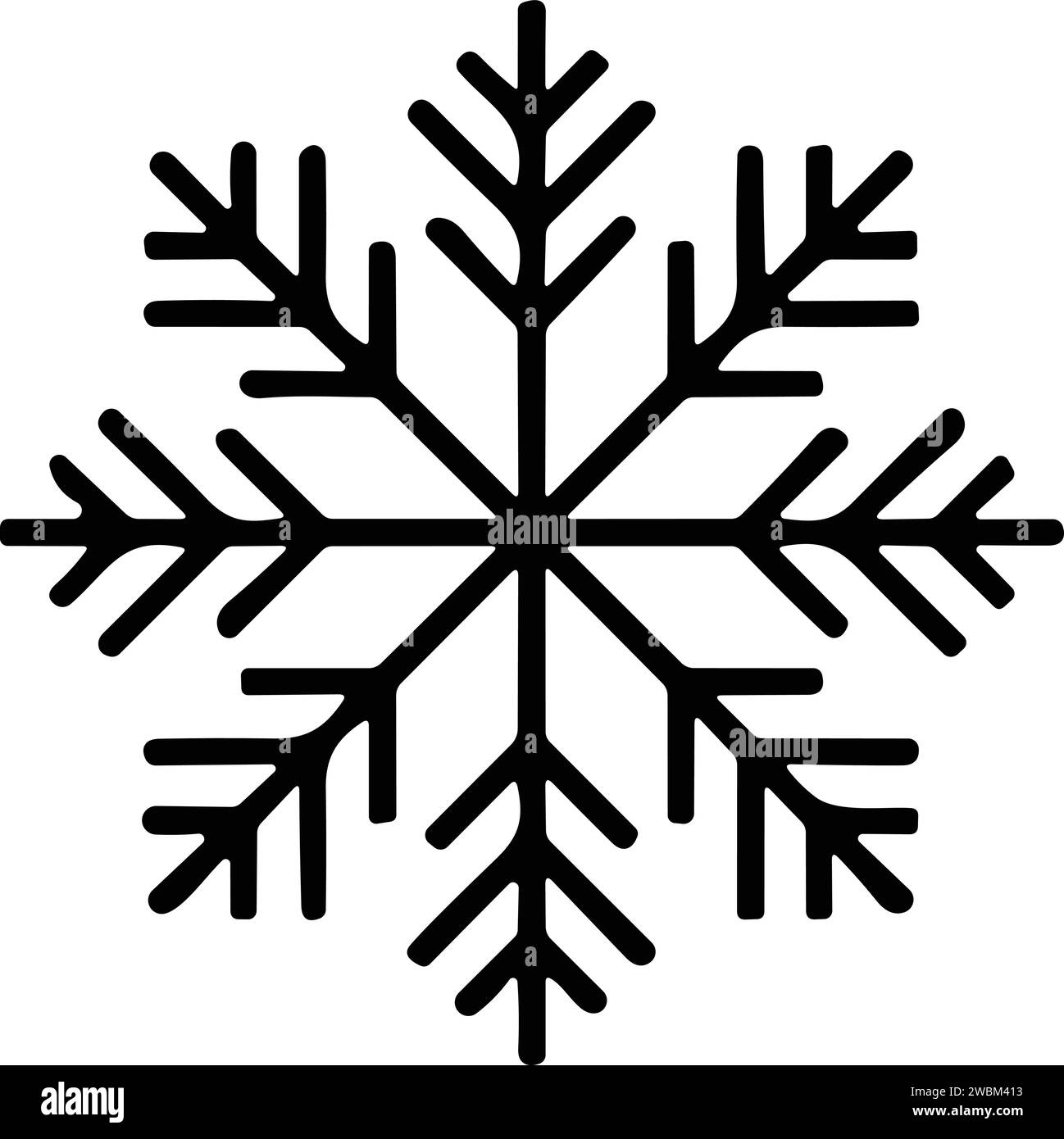 snowflakes thin line icon. simple snowflake, for report, presentation ...