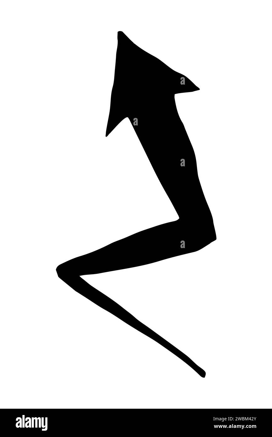 Hand painted arrow drawn with ink brush isolated on white background ...