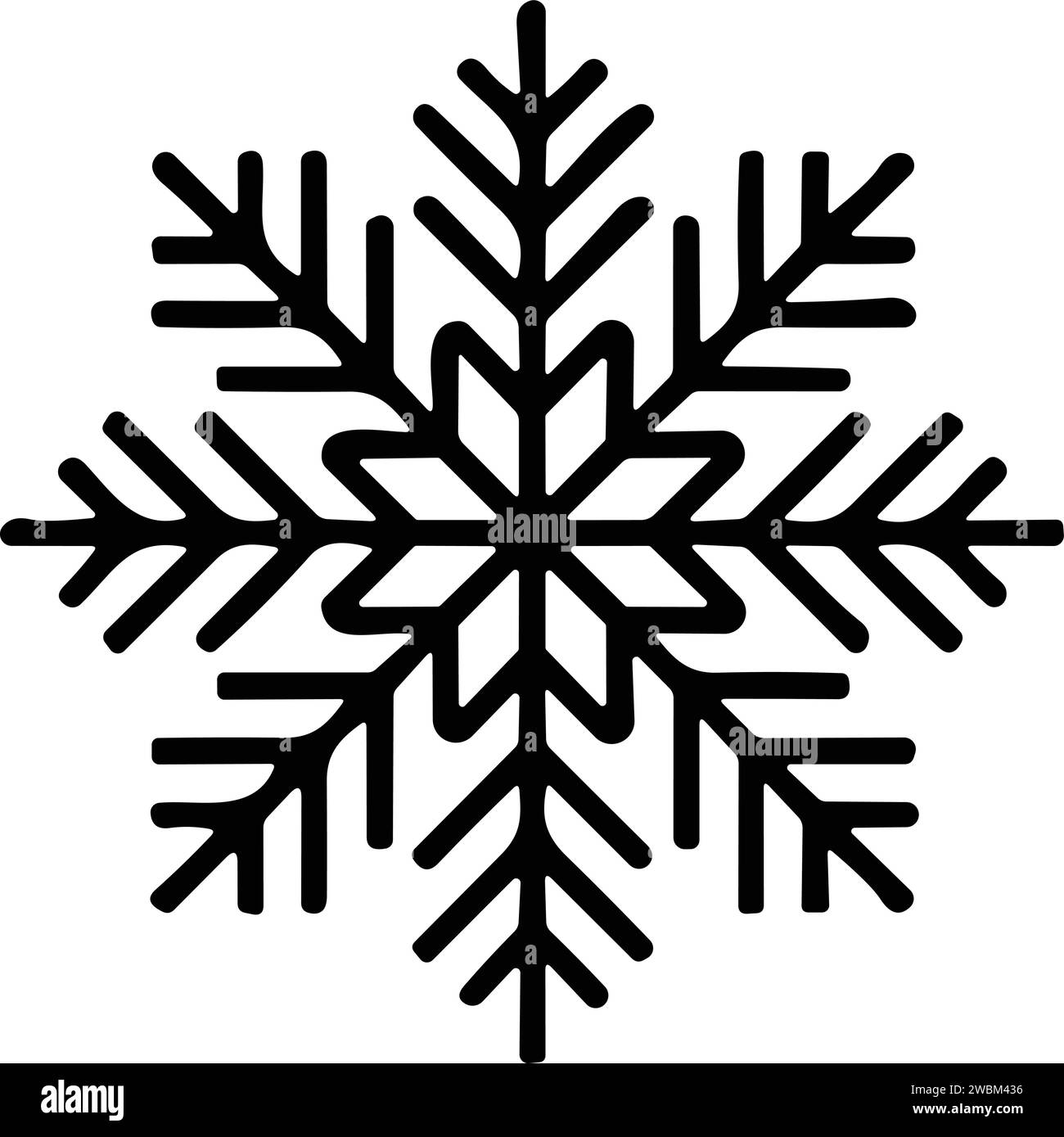snowflakes thin line icon. simple snowflake, for report, presentation ...