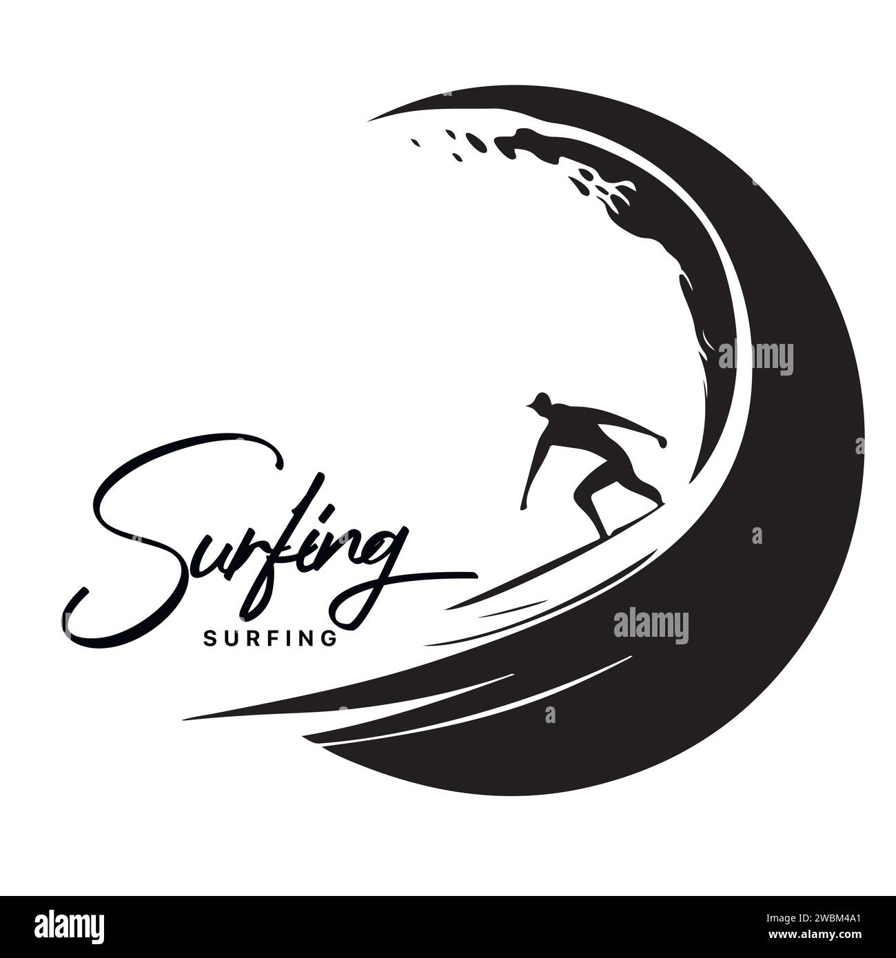 Ocean wave logo riding Stock Vector Images - Alamy