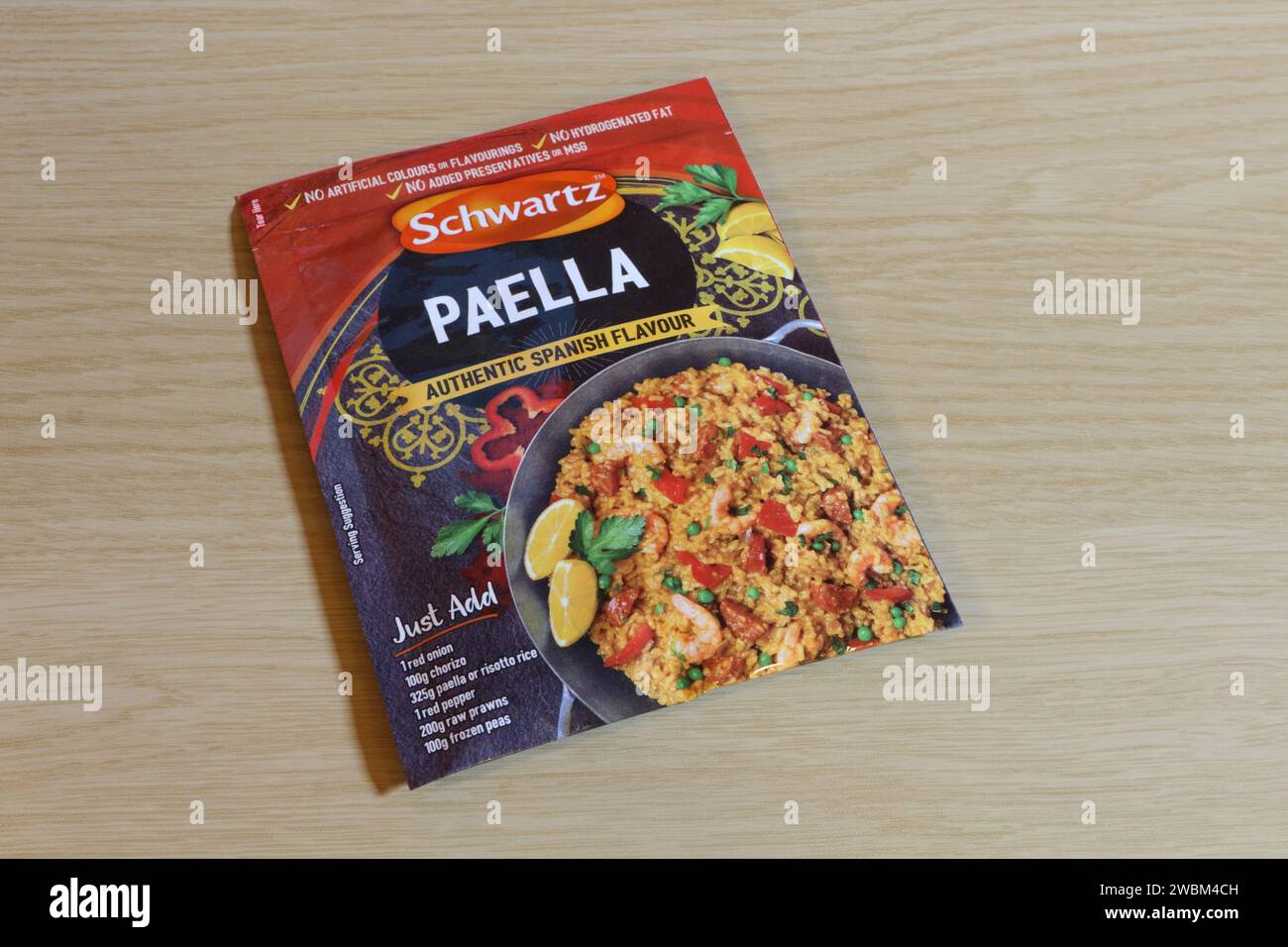 A packet of Schwartz Paella ingredients mix Stock Photo - Alamy