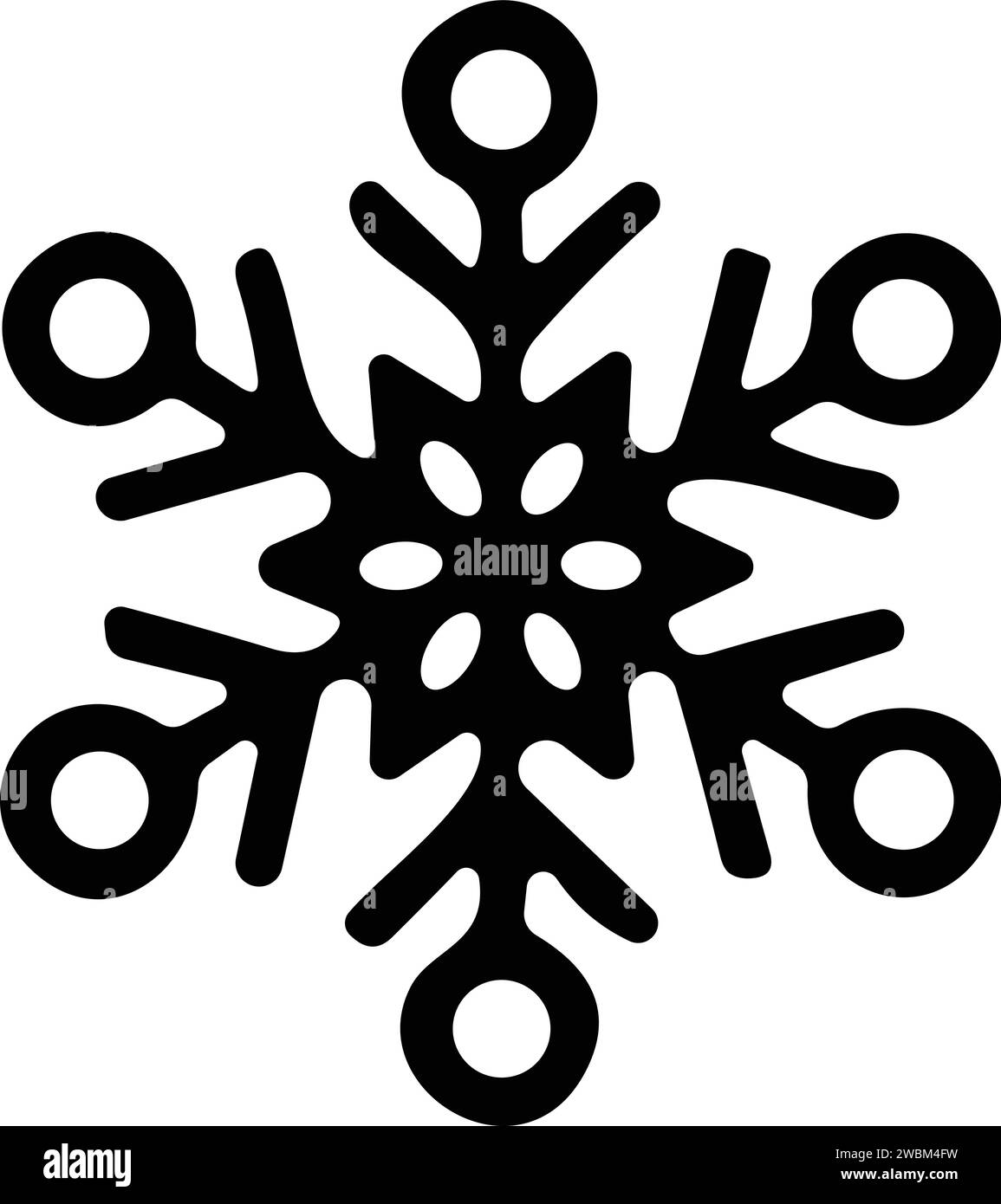 snowflakes thin line icon. simple snowflake, for report, presentation ...