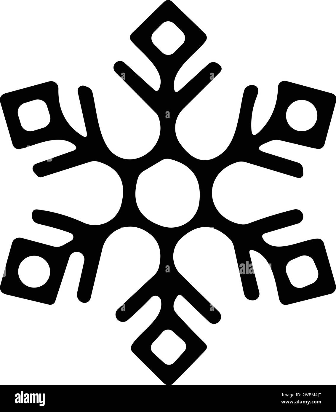 snowflakes thin line icon. simple snowflake, for report, presentation ...