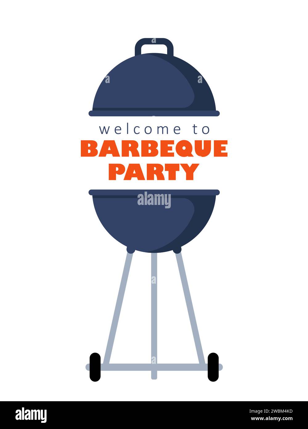 Vintage barbecue party invitation grill food menu card Cut Out Stock ...