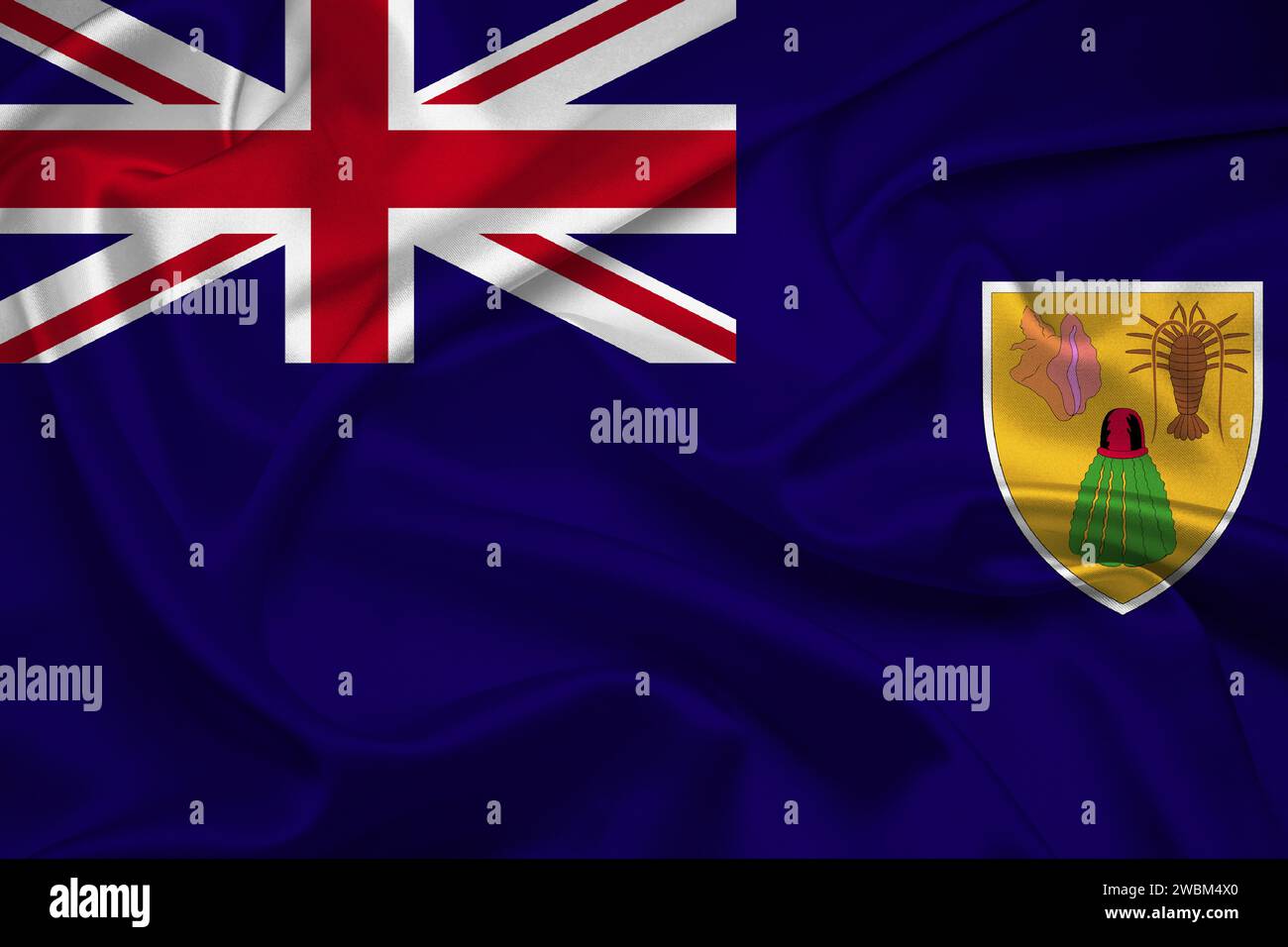 Flag of Turks and Caicos Islands, Fabric flag of Turks and Caicos ...