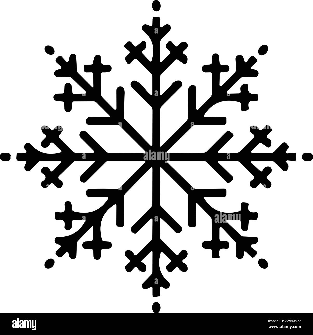 snowflakes thin line icon. simple snowflake, for report, presentation ...
