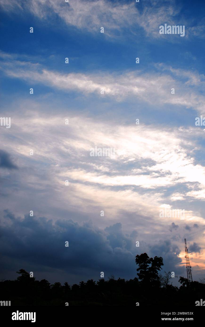 blue Sunset Sky in the afternoon Stock Photo - Alamy