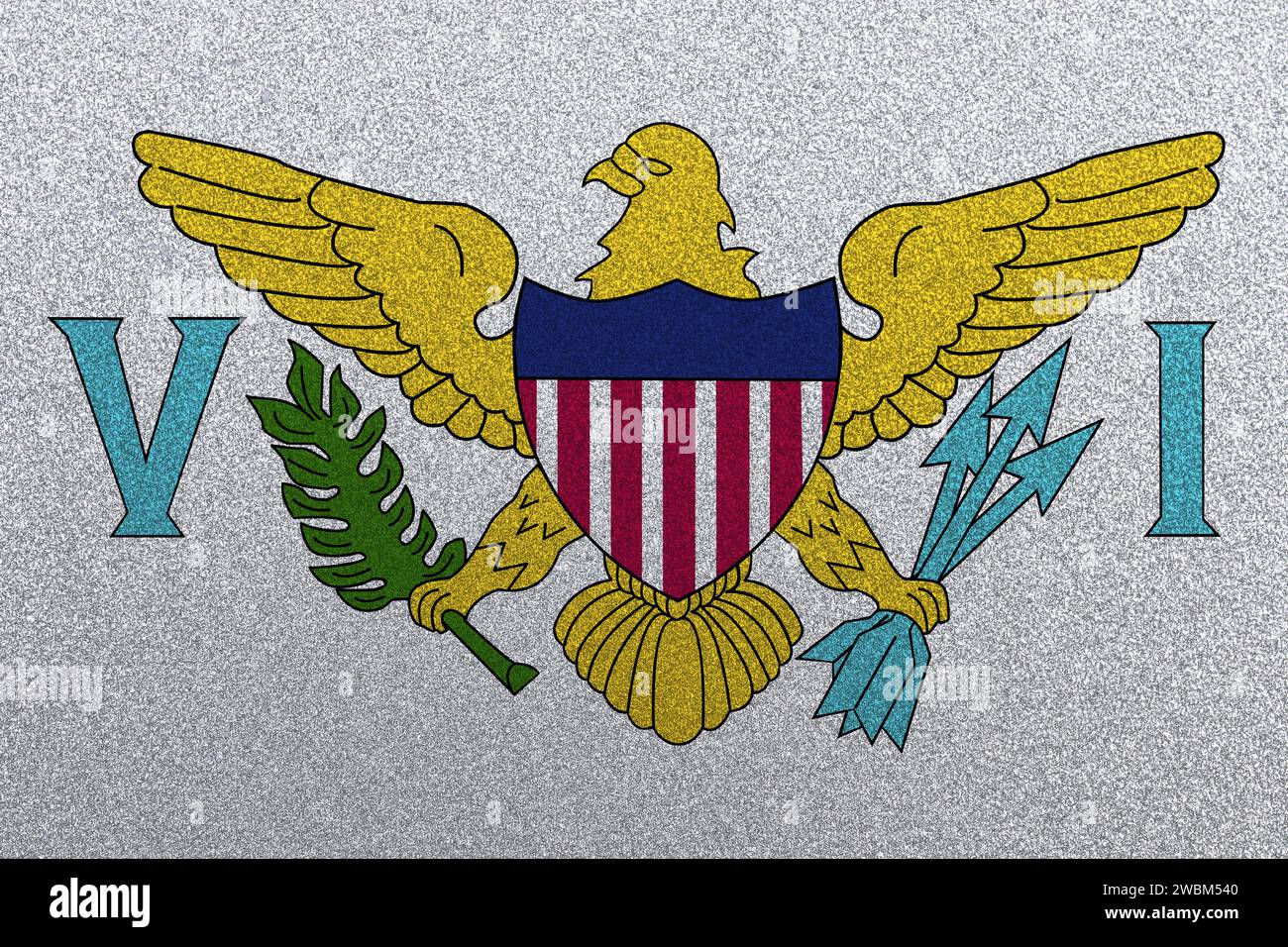 Flag of Virgin Islands US, Fabric flag of Virgin Islands US. Virgin ...