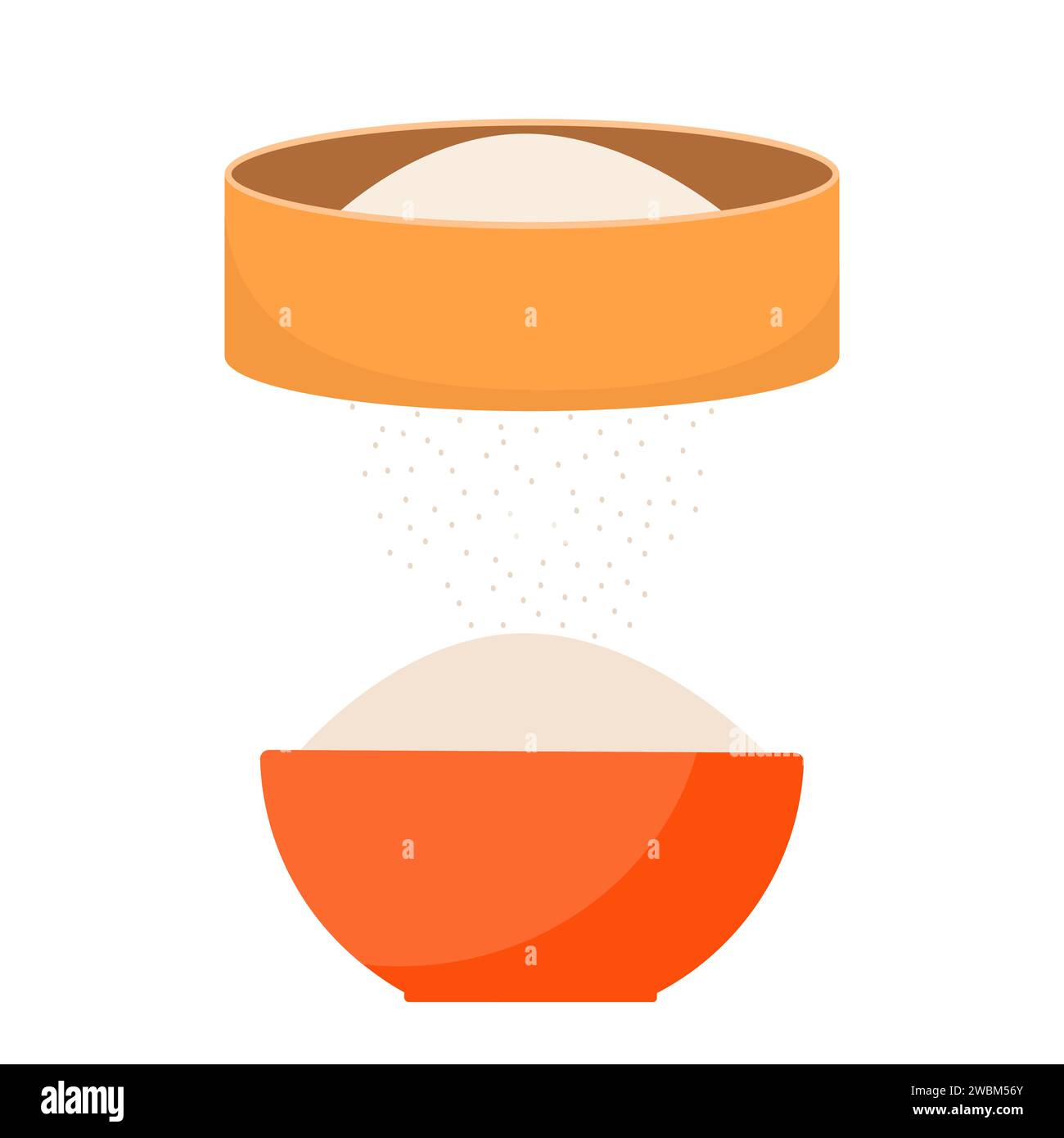 Flour sifter, package of, bowl set. Baking Ingredients. Healthy organic ...