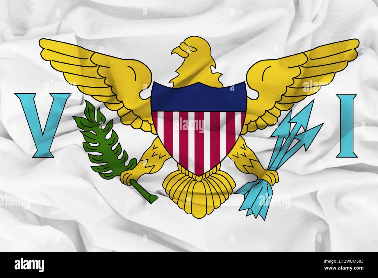 Flag of Virgin Islands US, Fabric flag of Virgin Islands US. Virgin ...