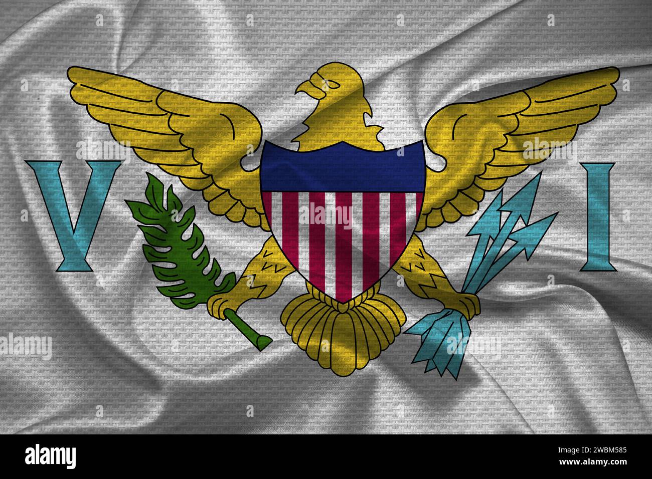 Flag of Virgin Islands US, Fabric flag of Virgin Islands US. Virgin ...