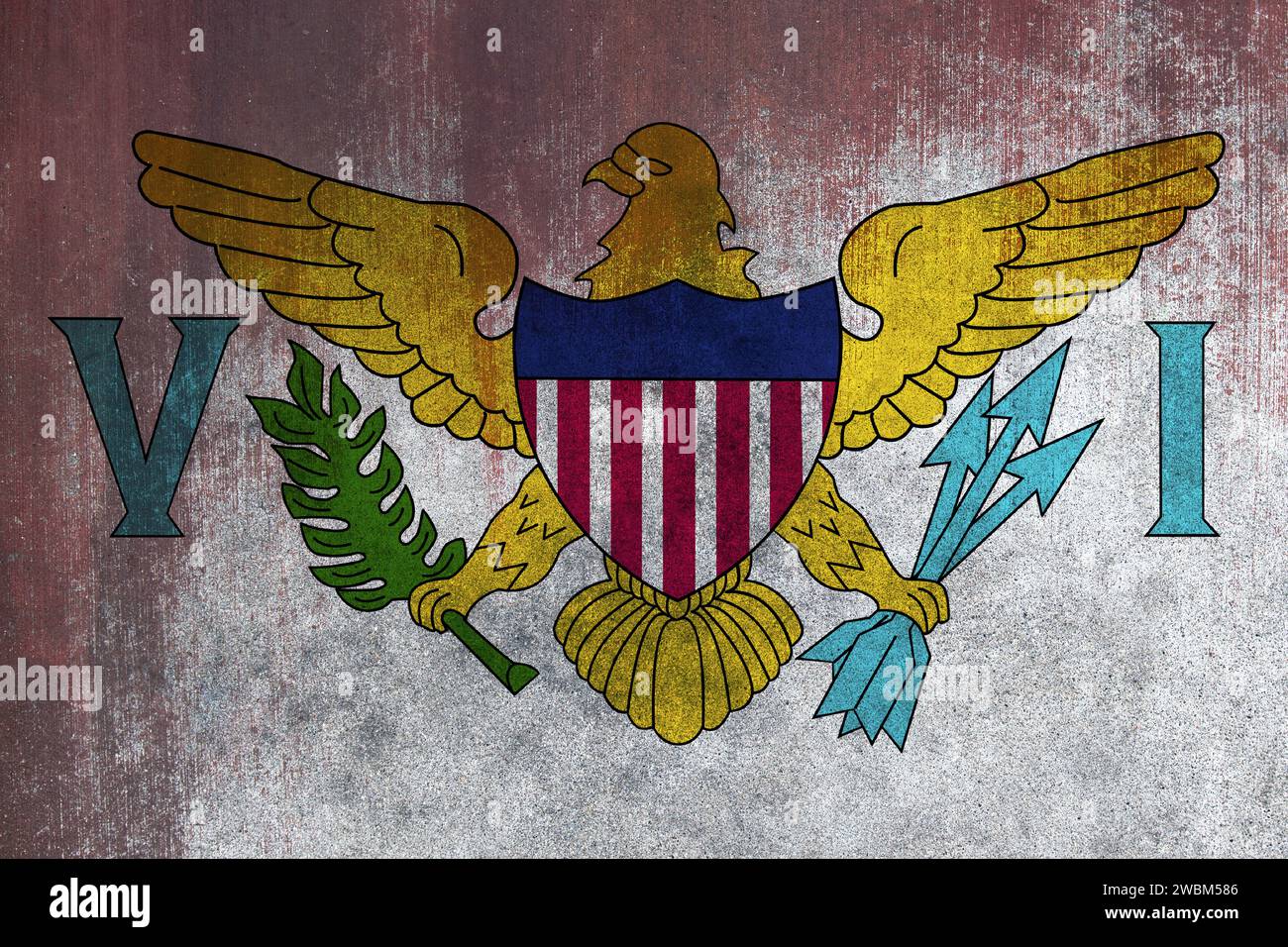 Flag of Virgin Islands US, Fabric flag of Virgin Islands US. Virgin ...