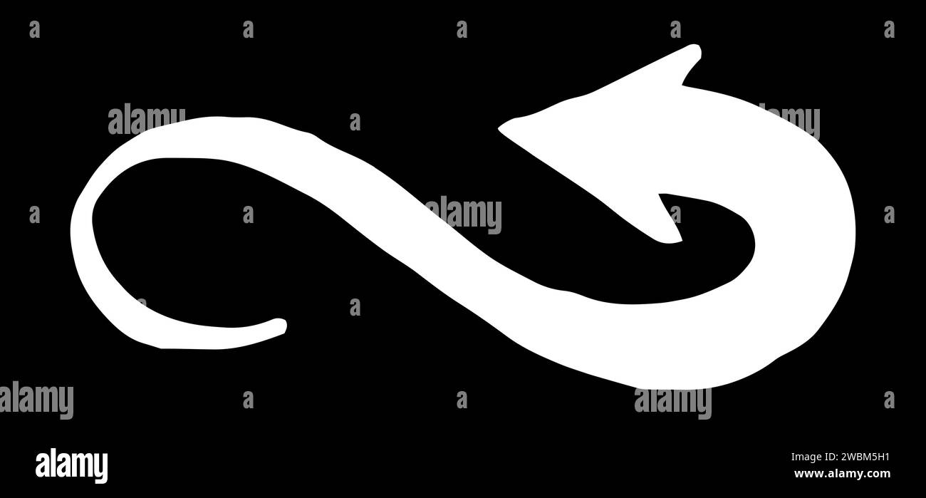 Chalk arrow symbol hand painted with white paint brush in swoosh ...