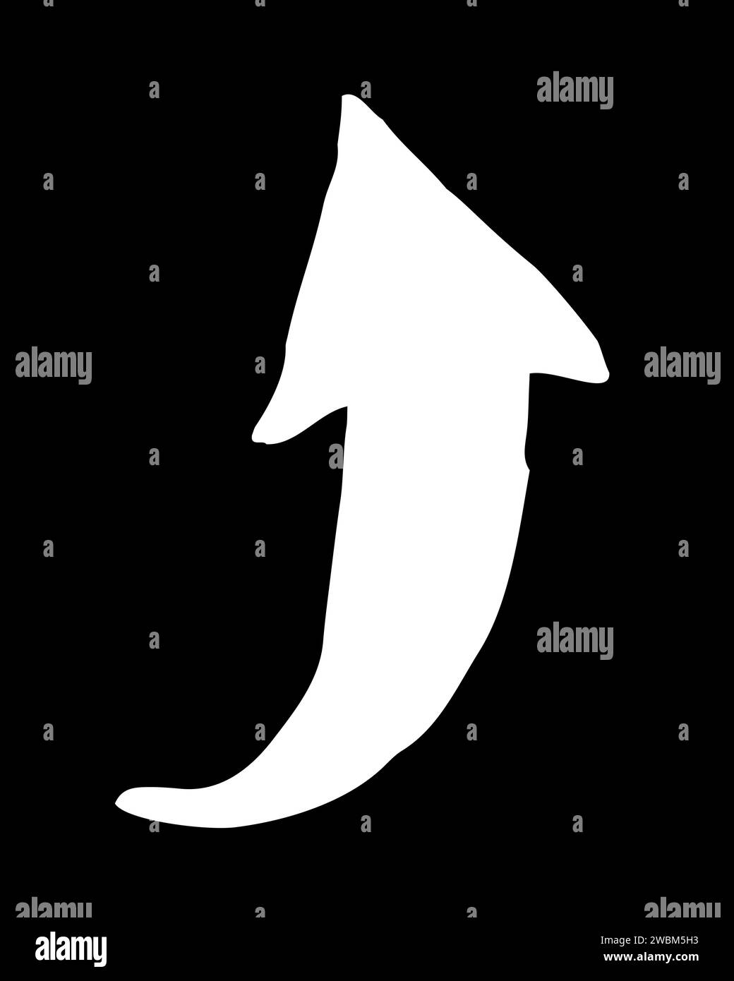 Chalk arrow symbol hand painted with white paint brush in swoosh ...
