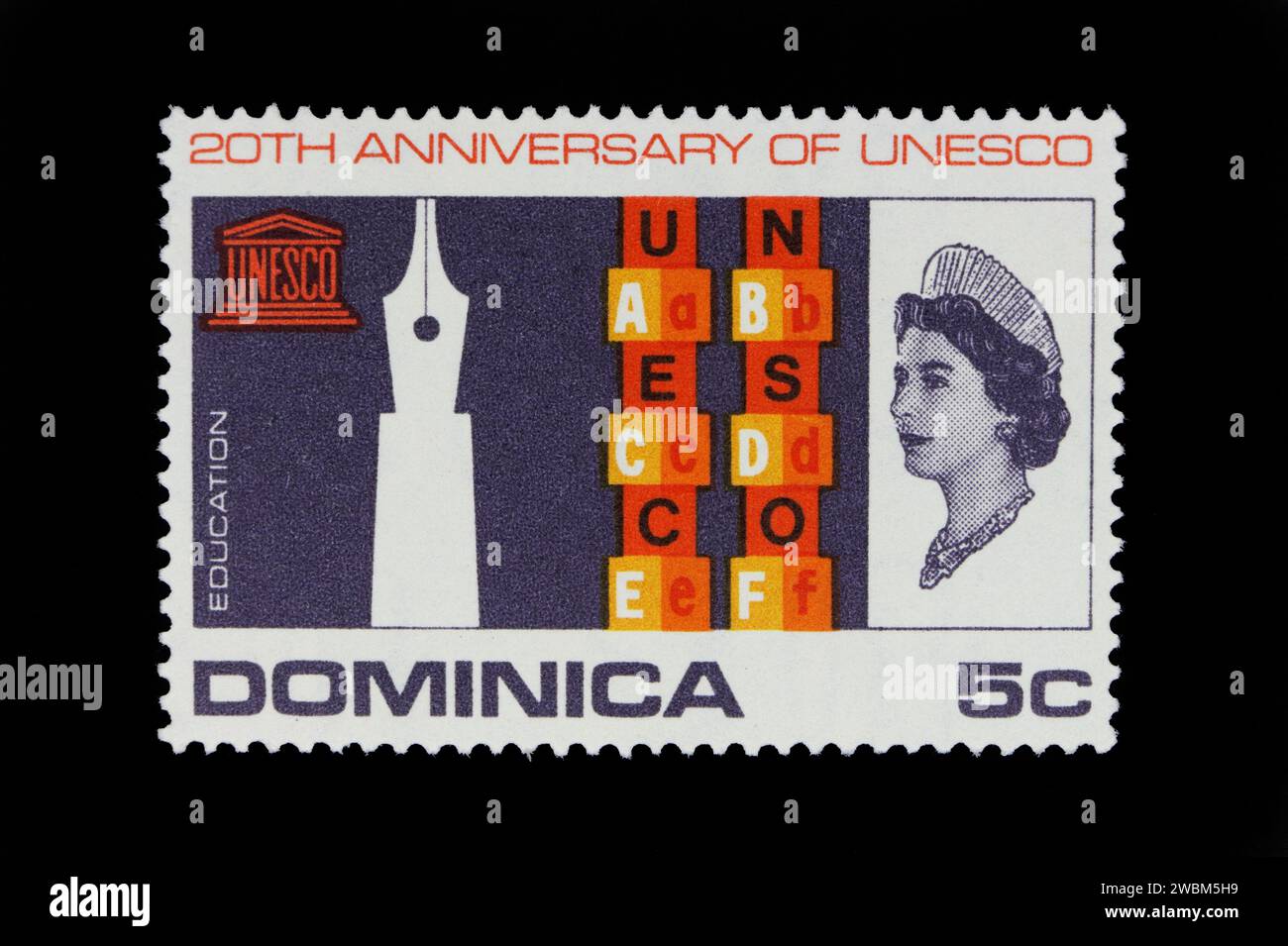 Postage stamp of Dominica effigy of Queen Elizabeth II stamp issue ...
