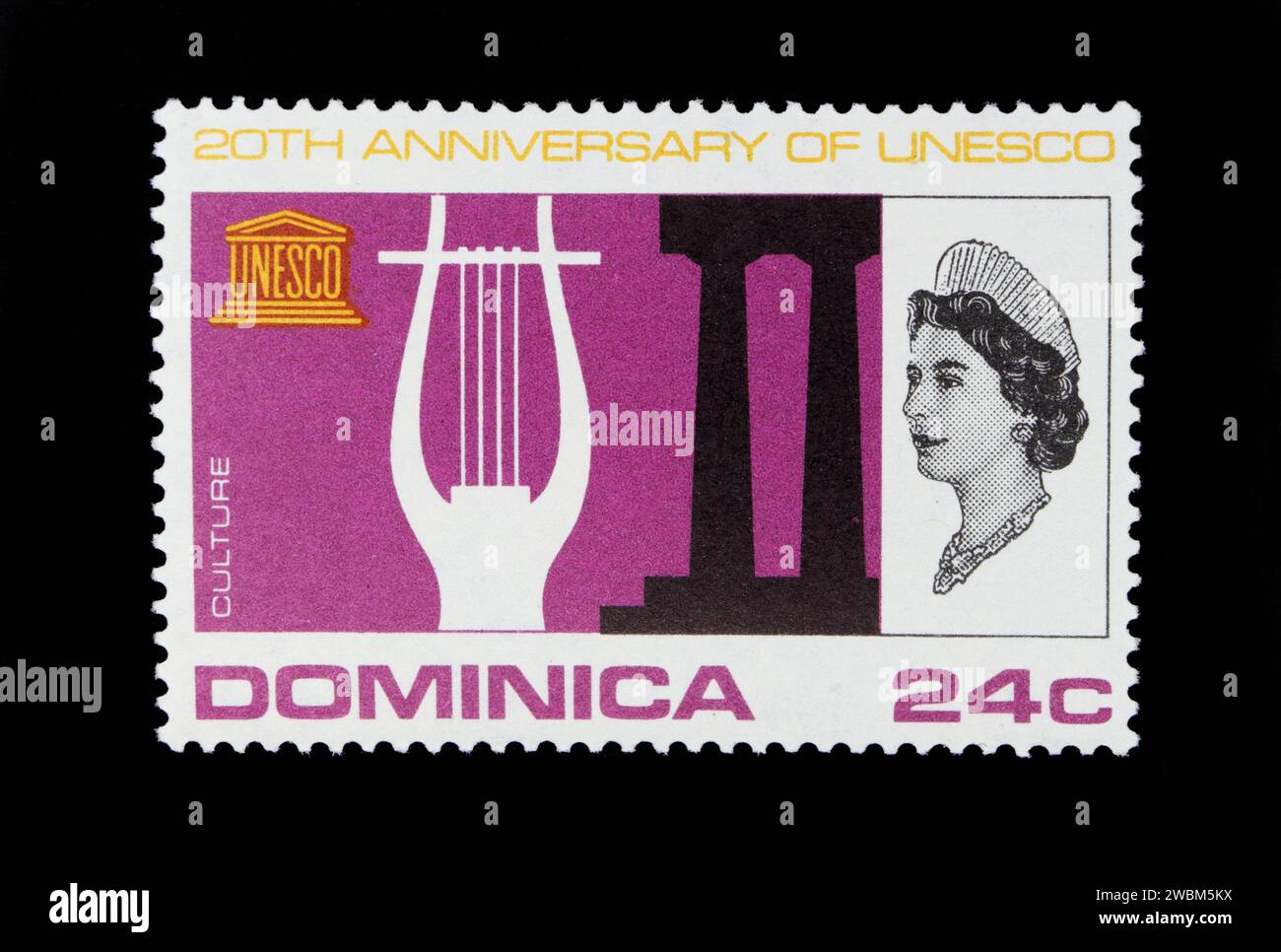Postage stamp of Dominica effigy of Queen Elizabeth II stamp issue ...