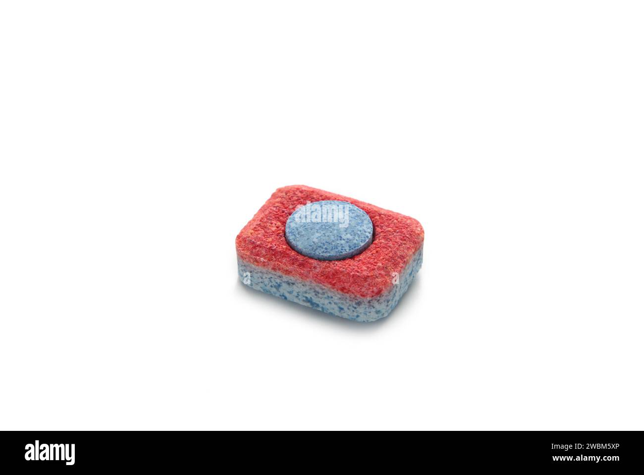 Dishwasher tablet isolated on white background. Top view Stock Photo ...