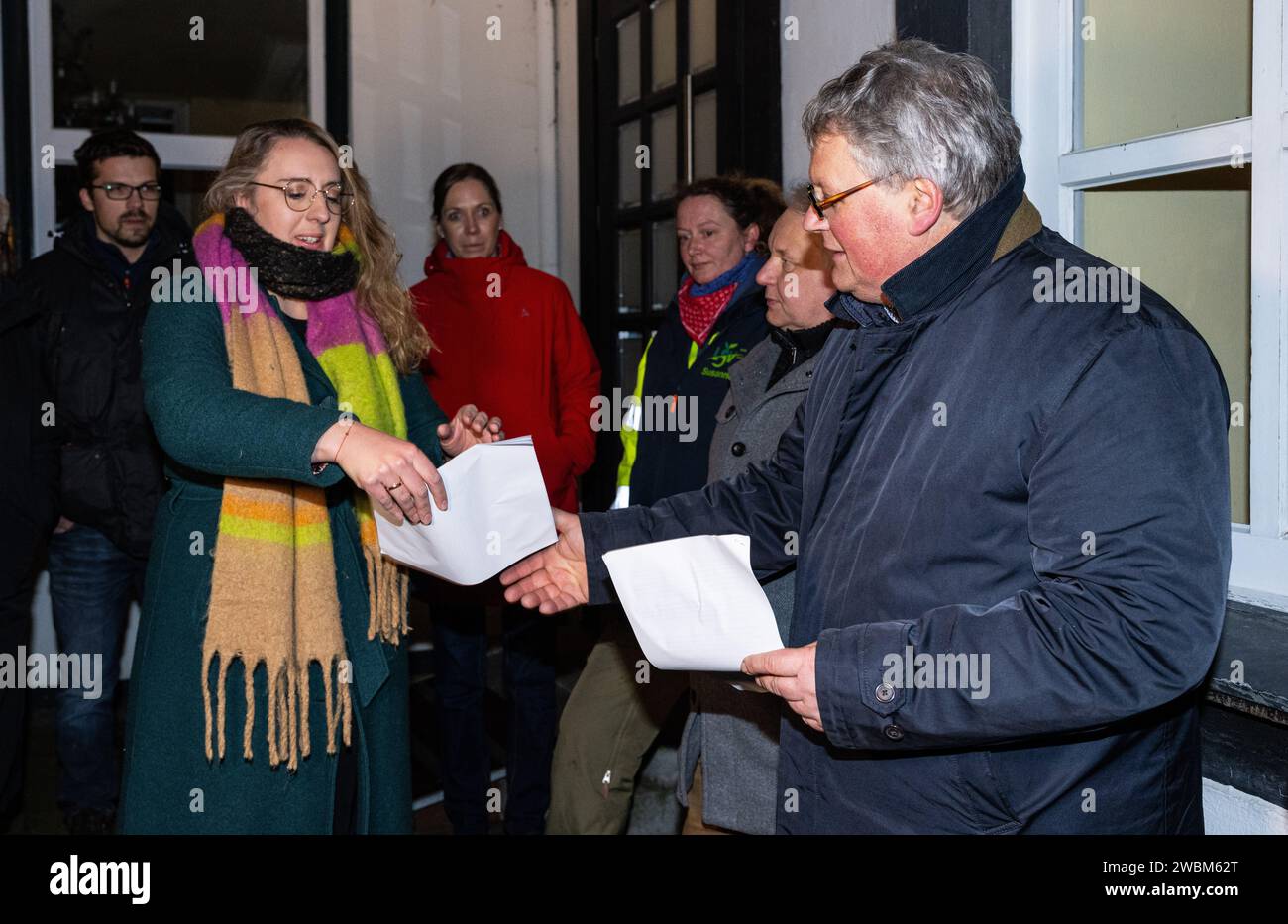 11 January 2024, North Rhine-Westphalia, Münster: During the protest ...