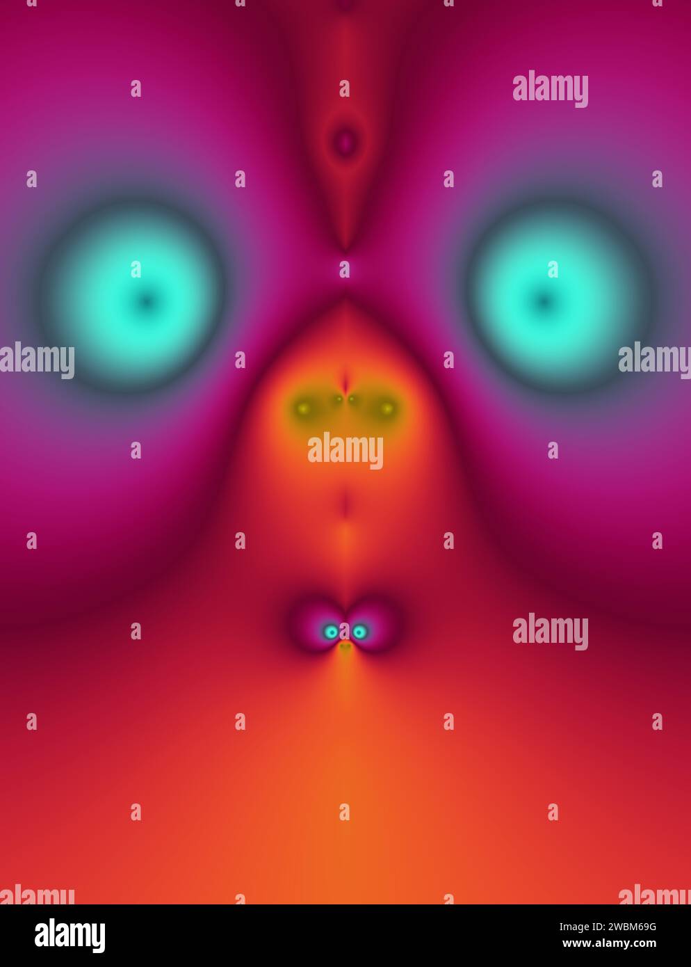 complex fractal image, cute face creature digital art, colourful ...