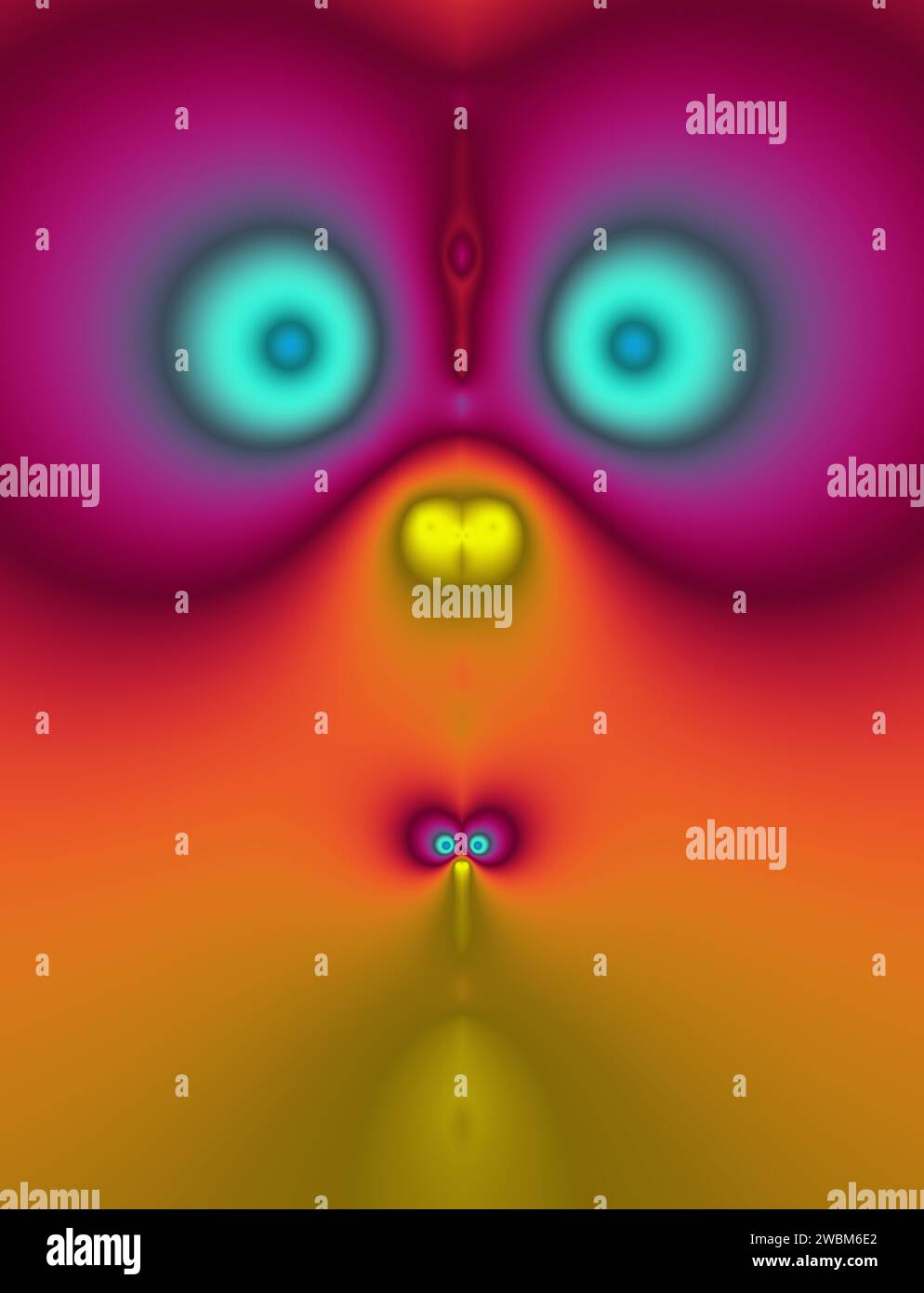 complex fractal image, cute face creature digital art, colourful ...