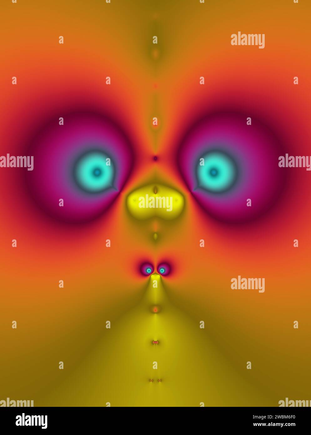 complex fractal image, cute face creature digital art, colourful ...