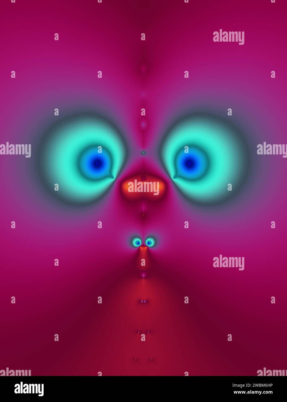 complex fractal image, cute face creature digital art, colourful ...