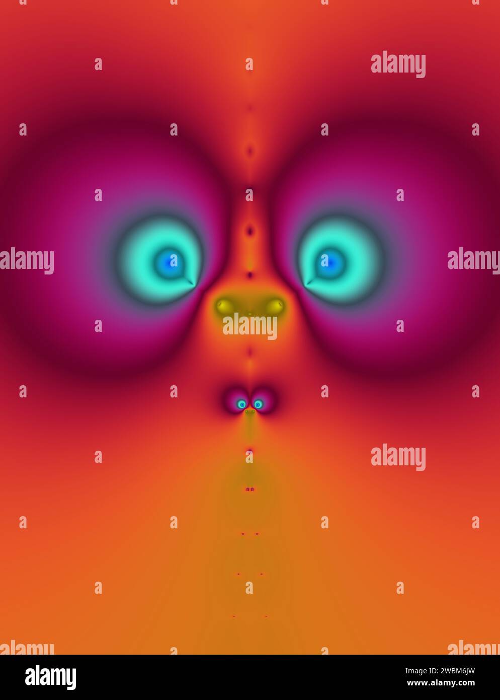 complex fractal image, cute face creature digital art, colourful ...